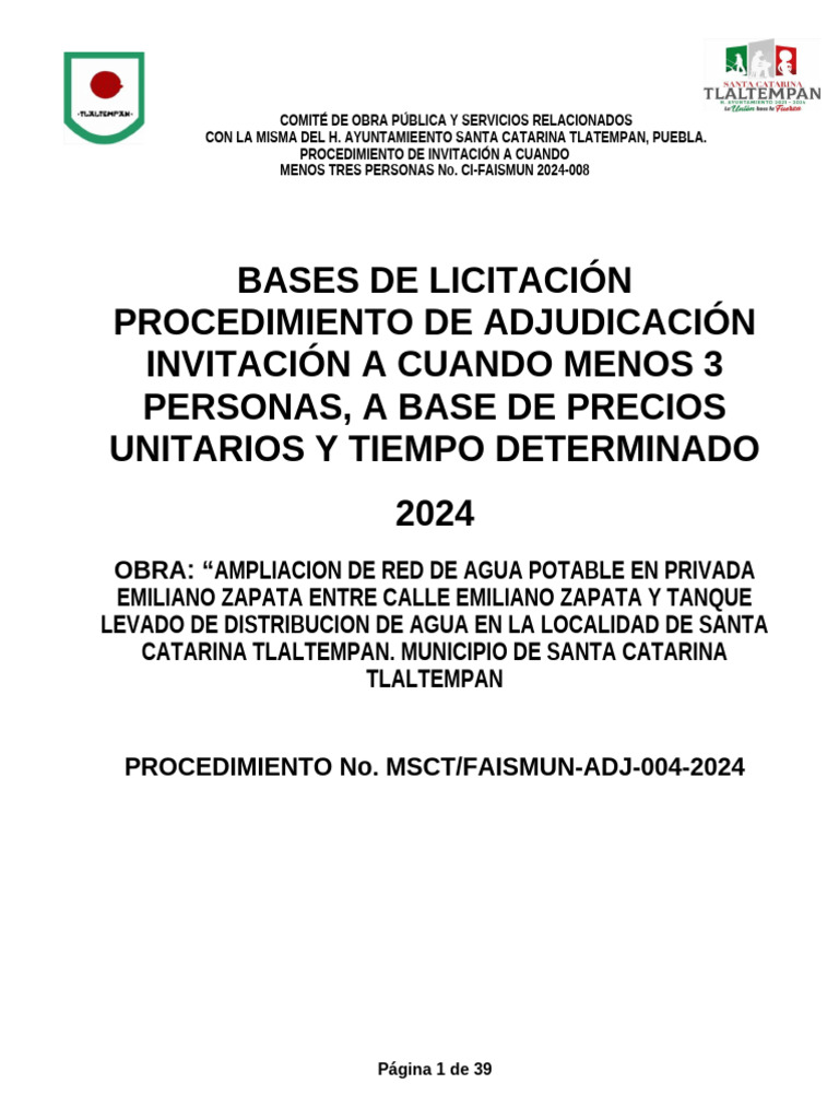 Bases Inv3-Emiliano Zapata 2024 | PDF