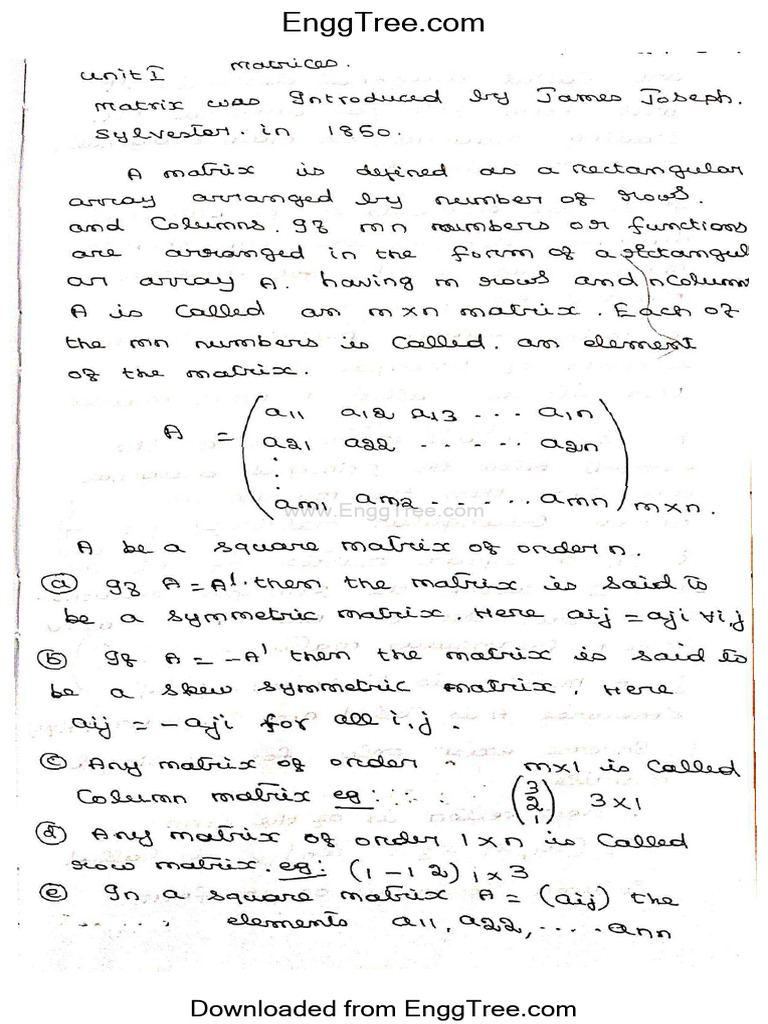 MA3151 Matrices and Calculus Lecture Notes 2 | PDF