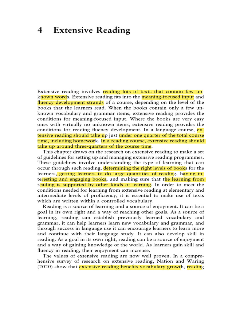 Ch4 - Extensive Reading - Teaching - ESL - EFL - Reading - and ...