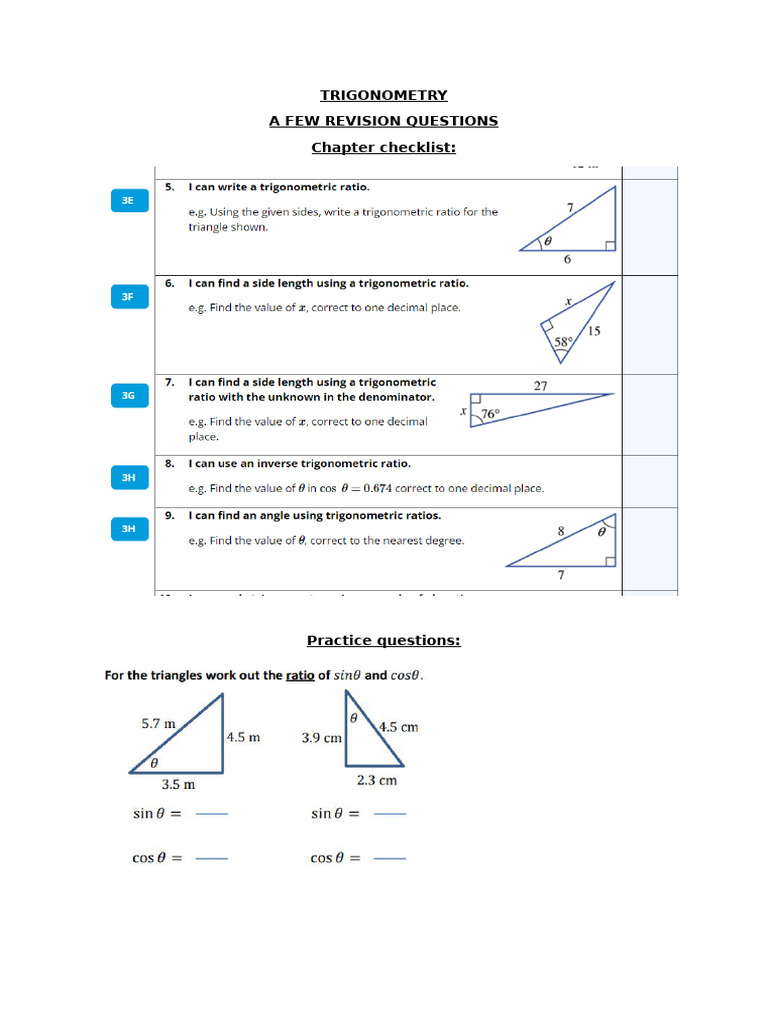 Trigonometry - Revision | PDF