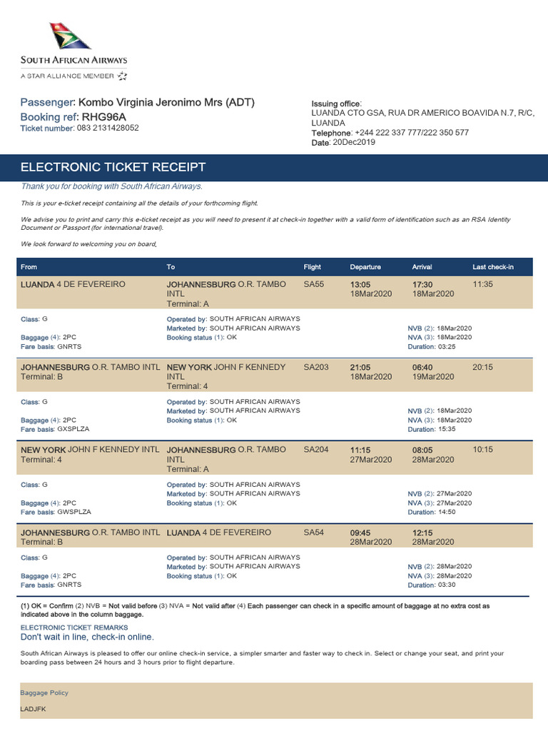Your Electronic Ticket-EMD Receipt | PDF | Travel Visa