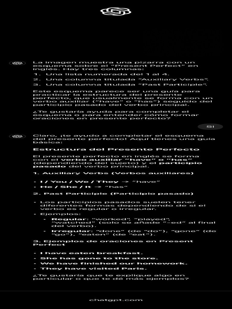 Present Perfect Esquema | PDF
