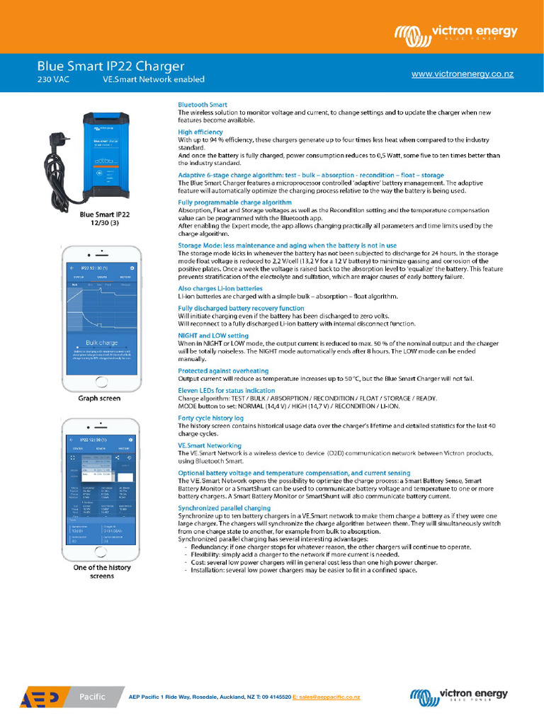 Victron Blue Smart IP22 Charger 230 VAC | PDF