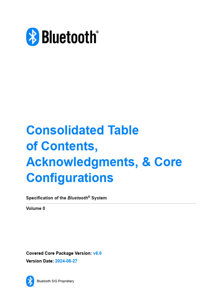 Core v6.0 Vol0 | PDF | Bluetooth | Telecommunications