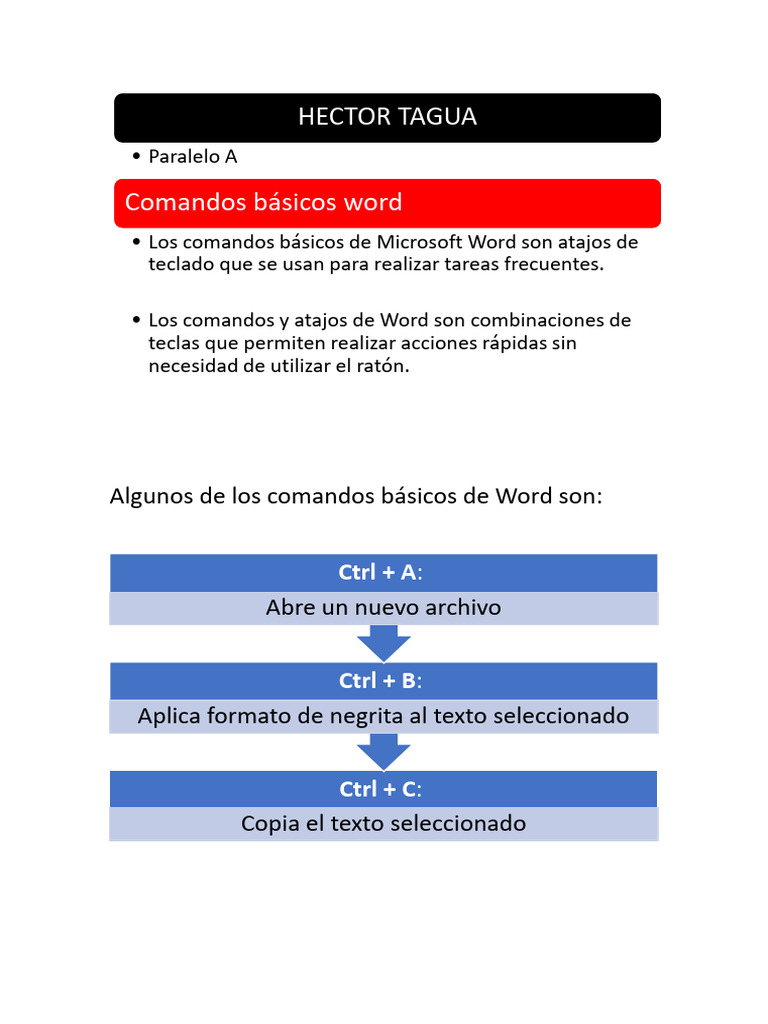 Comandos básicos de Word y atajos | PDF