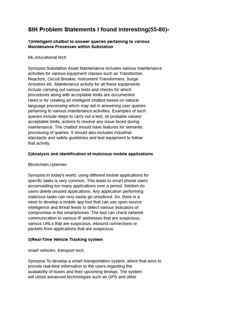 SIH Problem Statements (55-80) | PDF | Computer Security | Security