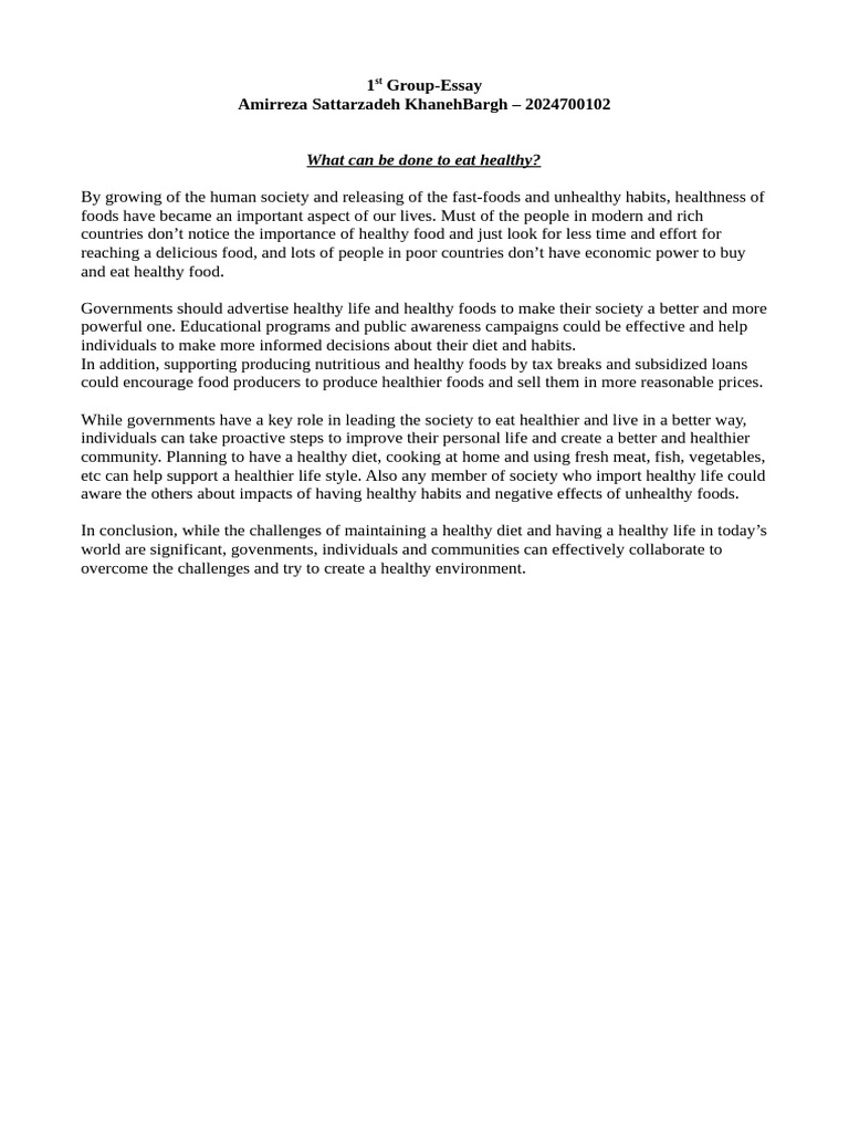 Essay Group | PDF