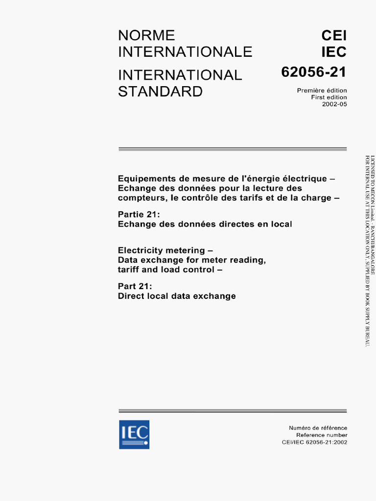 Iec 62056-21-2002 | PDF