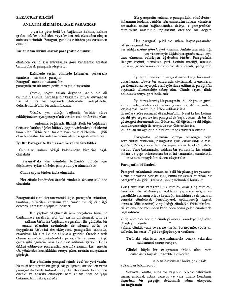 Tyt 12 Tde Paragraf Bi̇lgi̇si̇ | PDF