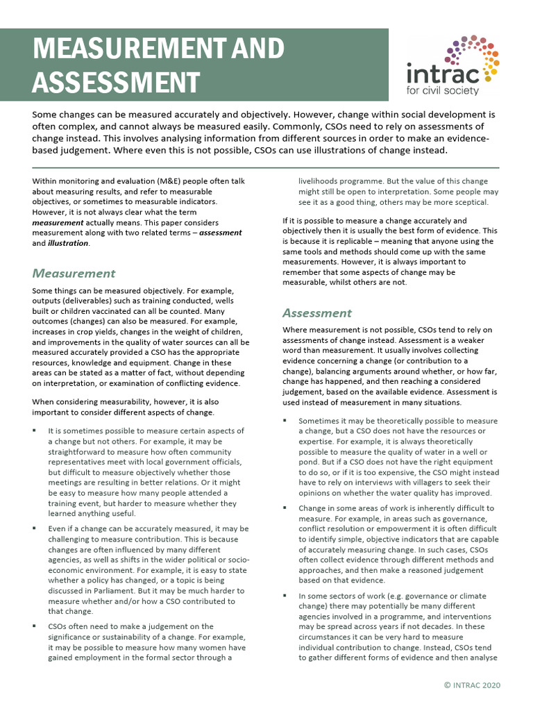 Measuring Change in Social Development | PDF | Governance | Evidence