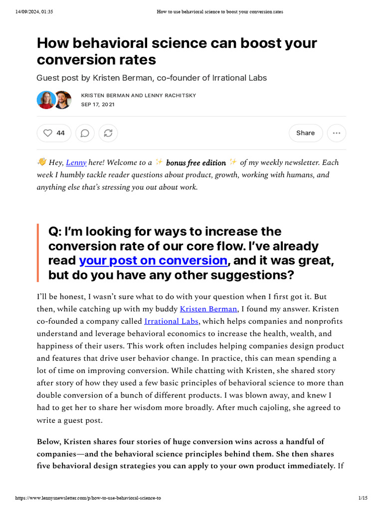 Boosting Conversion with Behavioral Science | PDF | Credit Card | Mortgages