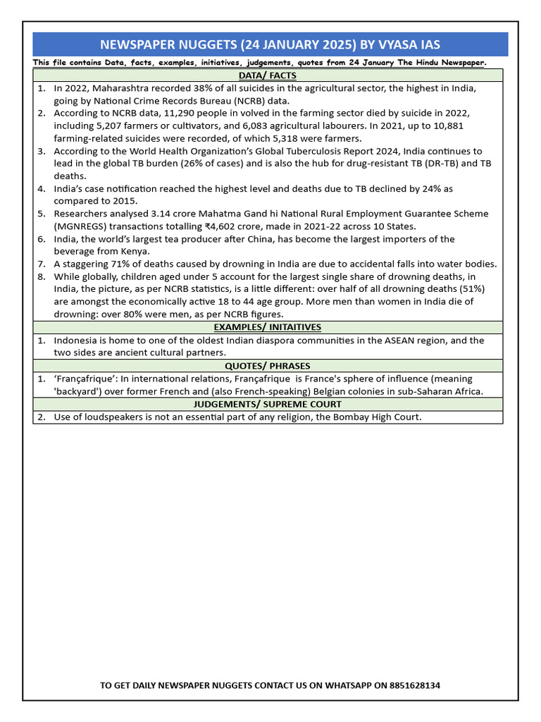 24 January 2025 Newspaper Nuggets | PDF
