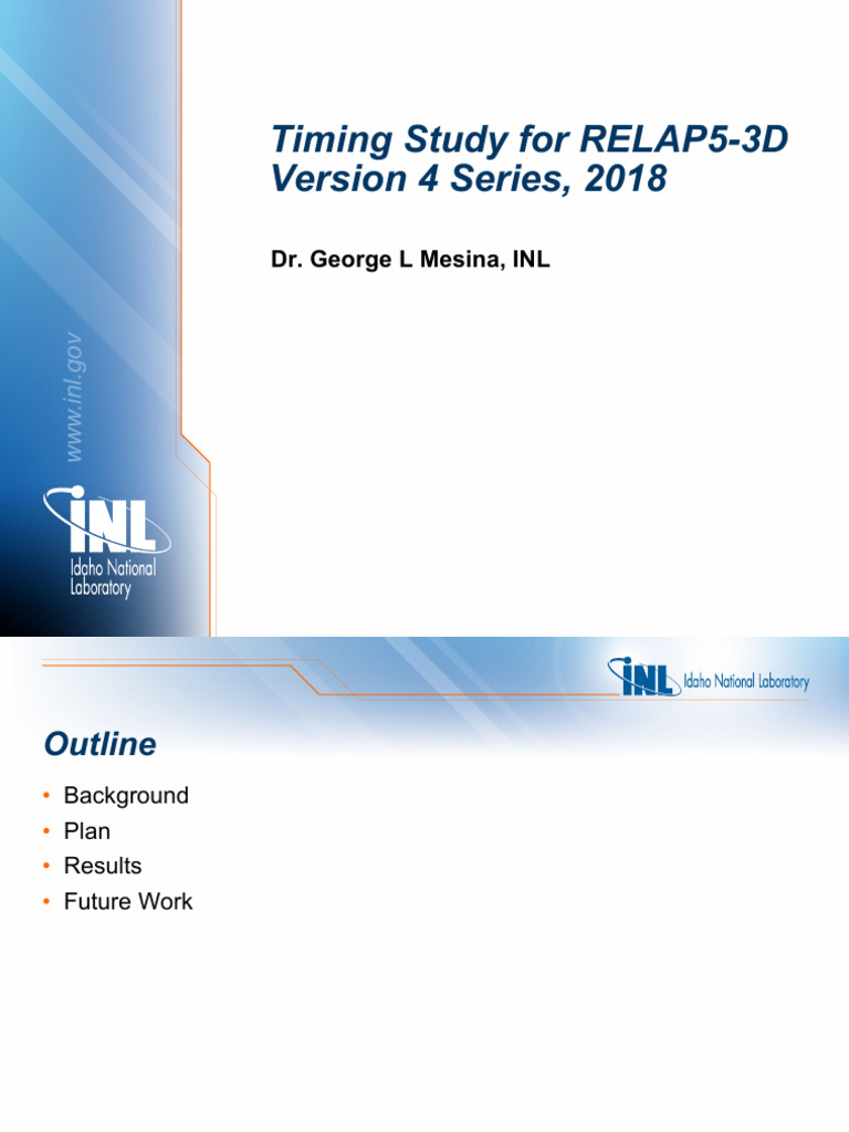 Timing Study For RELAP5 3D Version 4 Series Code 2018 | PDF | Library ...