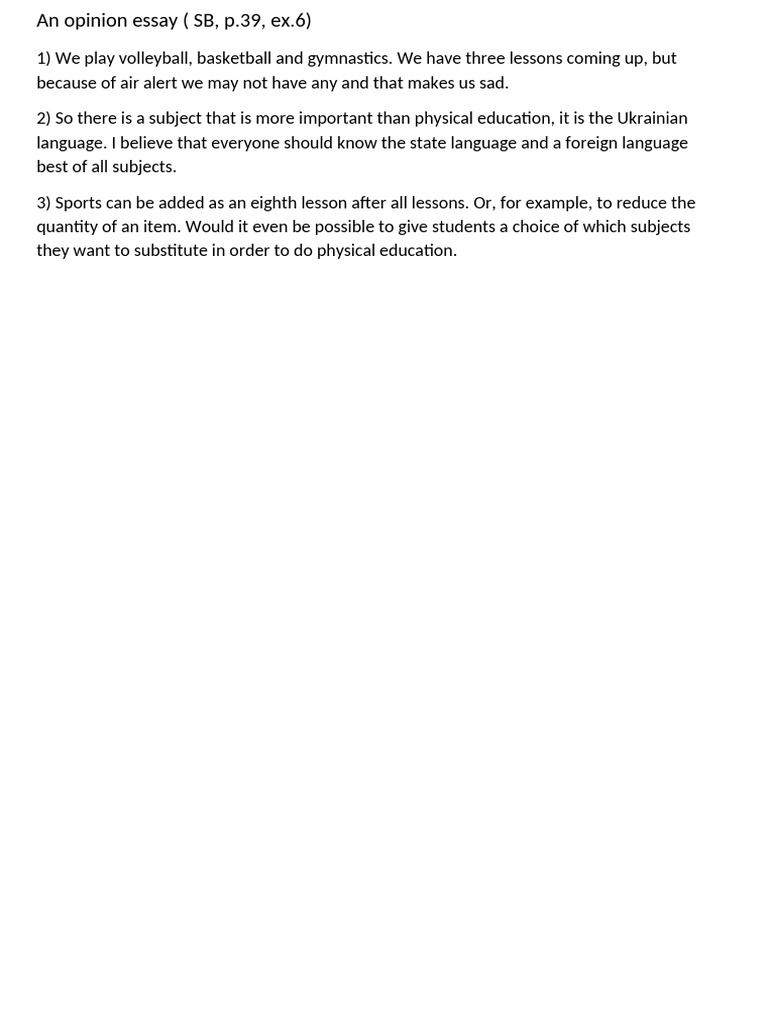 An Opinion Essay | PDF