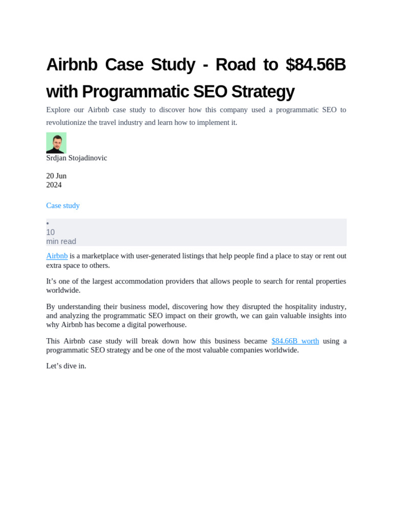 Airbnb Case Study | PDF | Search Engine Optimization
