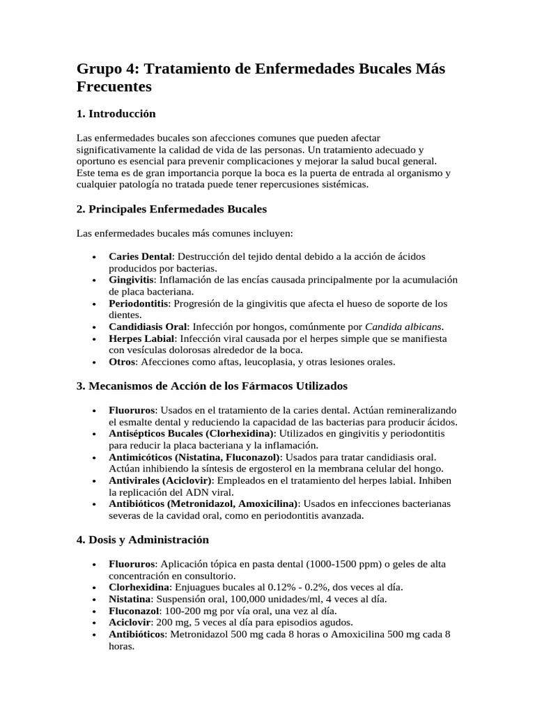 Grupo 4 | PDF | Higiene oral | Candidiasis