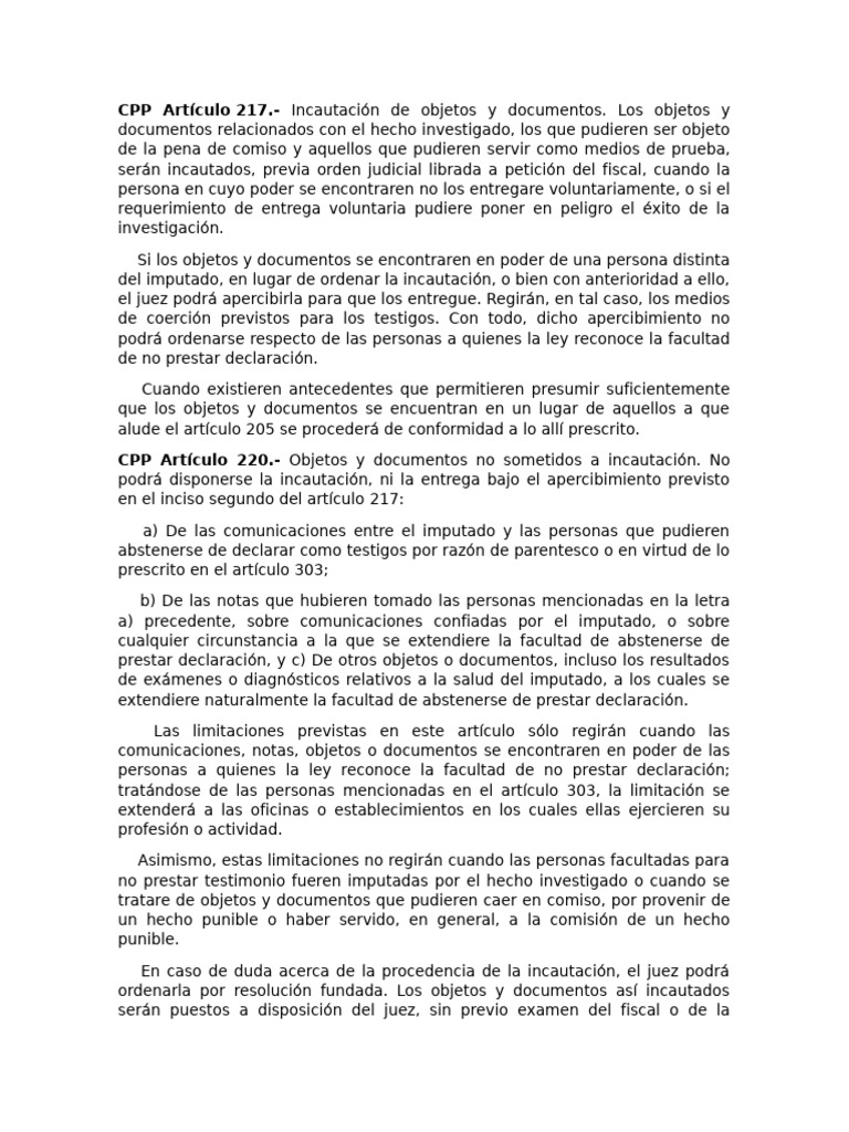 CPP Artículo | PDF | Justicia penal | Crimen y violencia