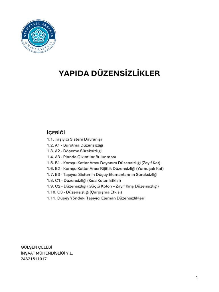 Yapida Düzensizlikler: İçeriği | PDF