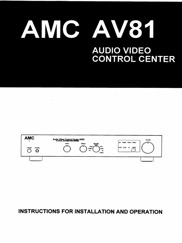Instruction Manual-AMC AV81C_A | PDF