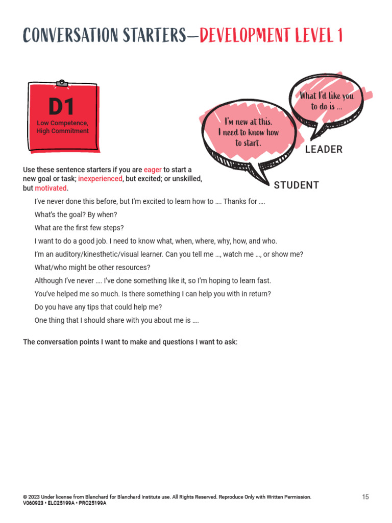 D1-D2 Conversation Starters | PDF | Behavior Modification | Cognition