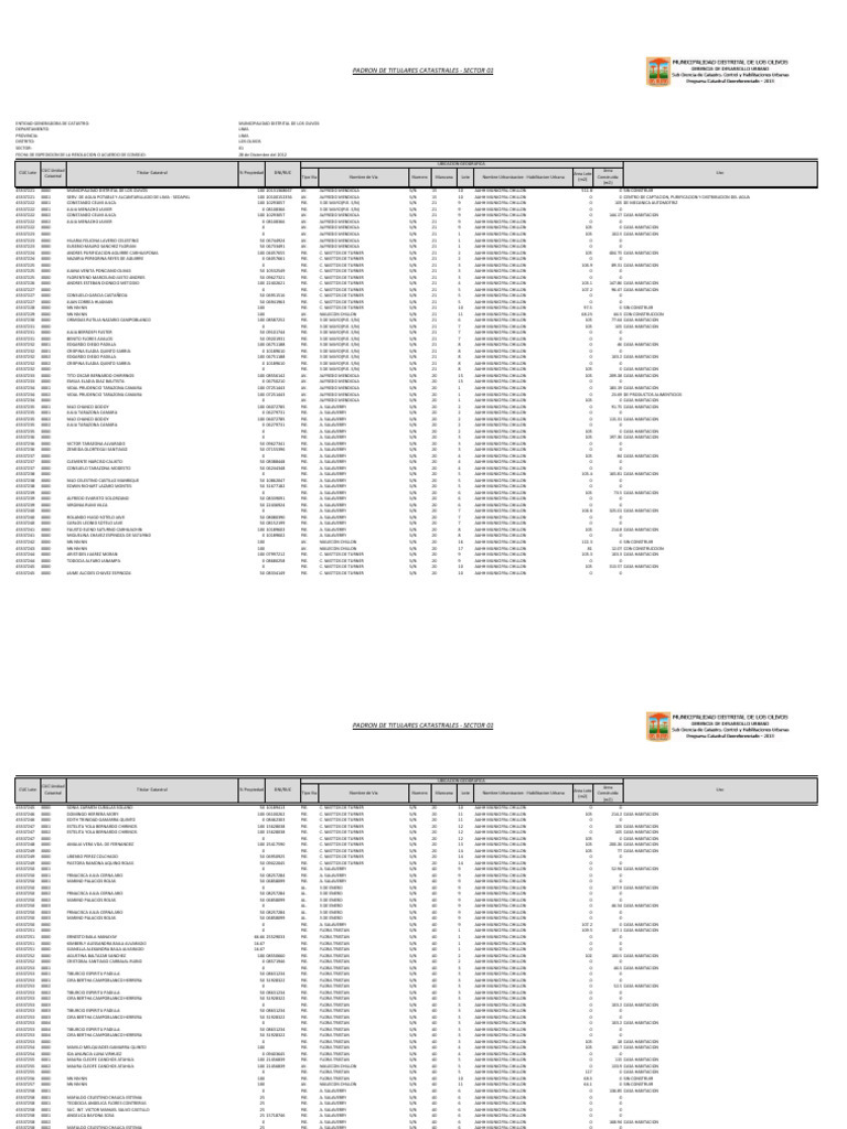 PADRON_SECTOR 01 | PDF