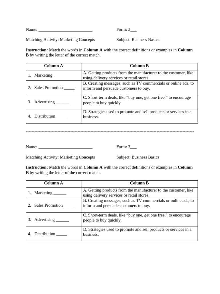 Marketing Concepts and Activities Guide | PDF | Advertising | Marketing
