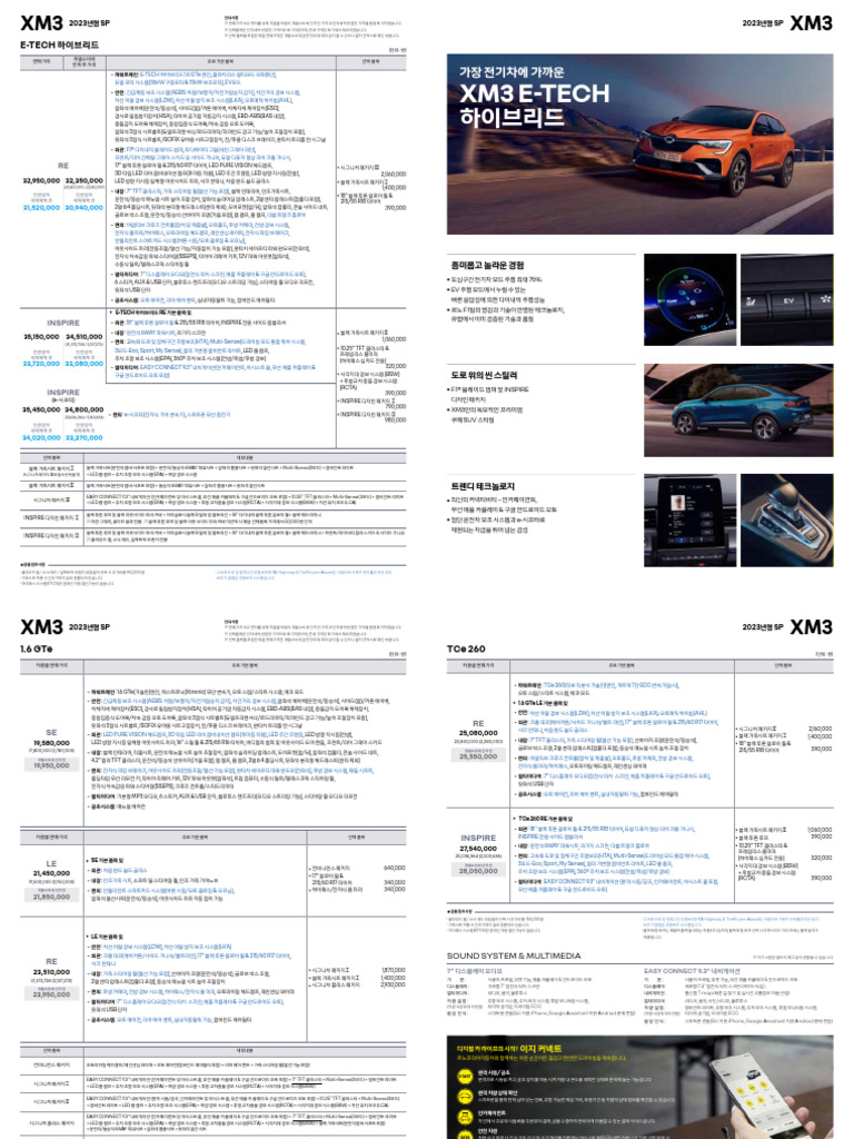 price XM3 E-TECH 하이브리드 202211 | PDF