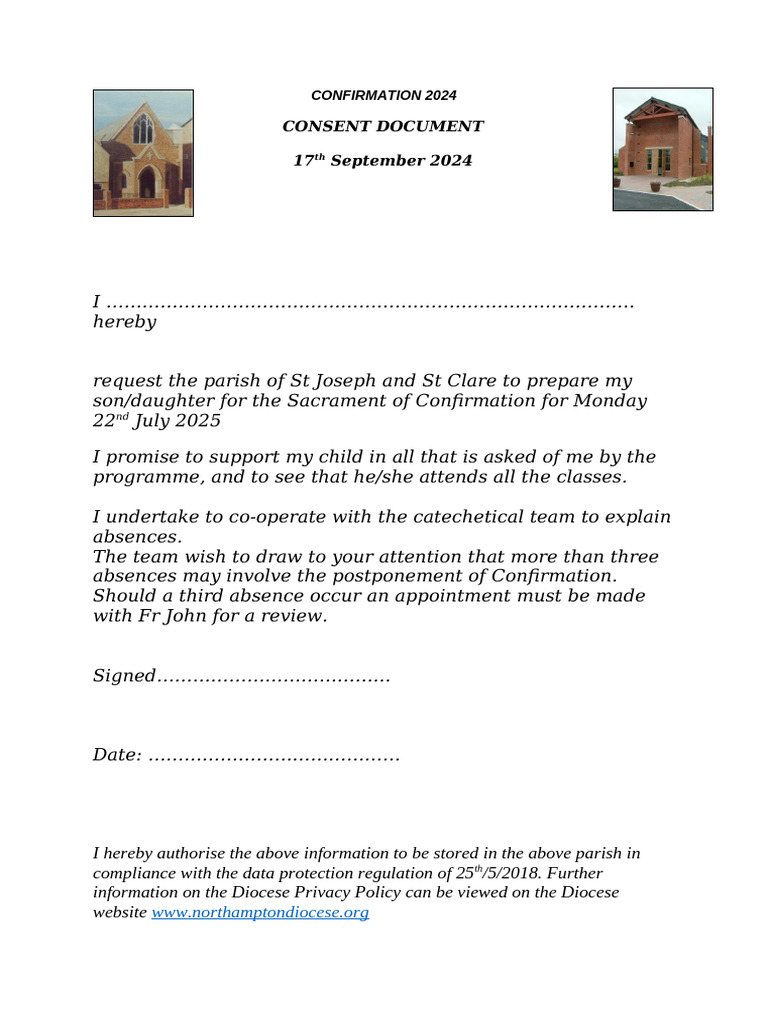 4 Confirmation Parents Request Form October 2024 | PDF