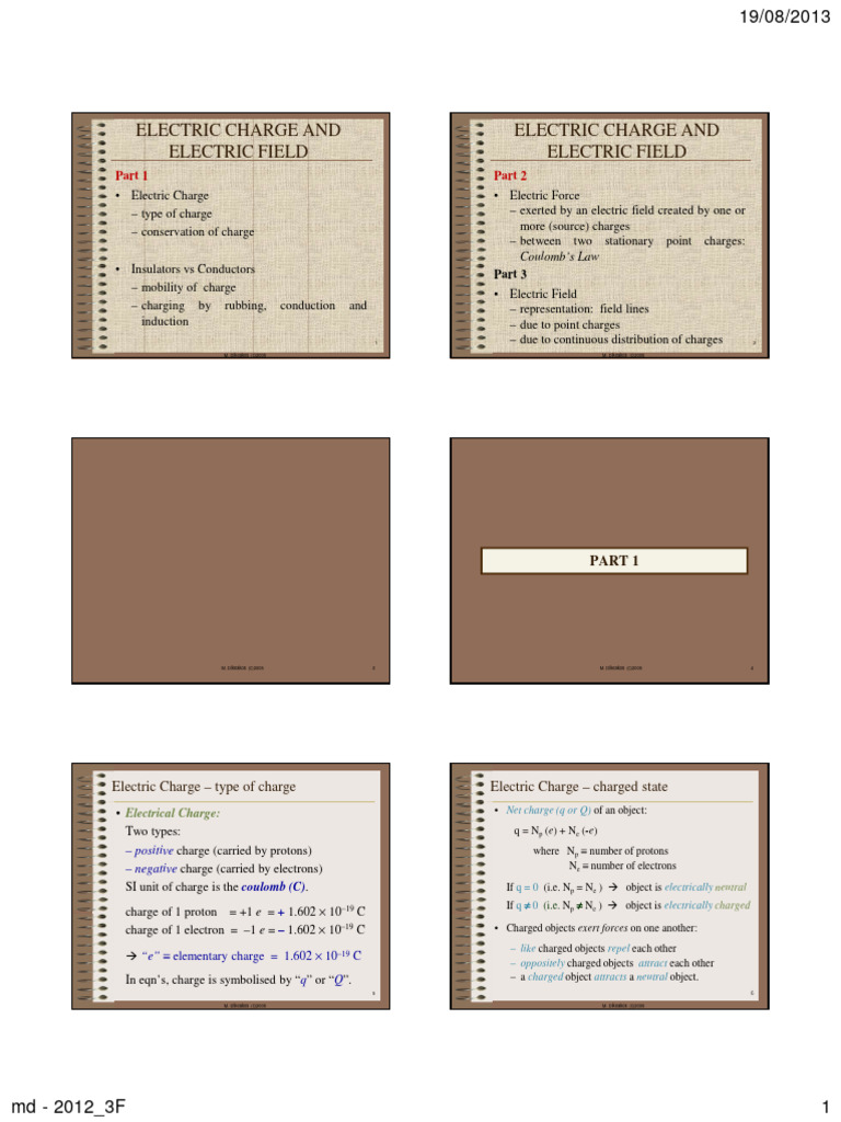 Electric Field Ch21 MD Pt1 Student v2012 3F Full | PDF | Electric ...