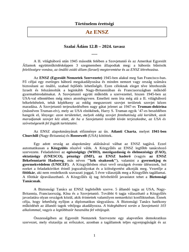 ENSZ | PDF