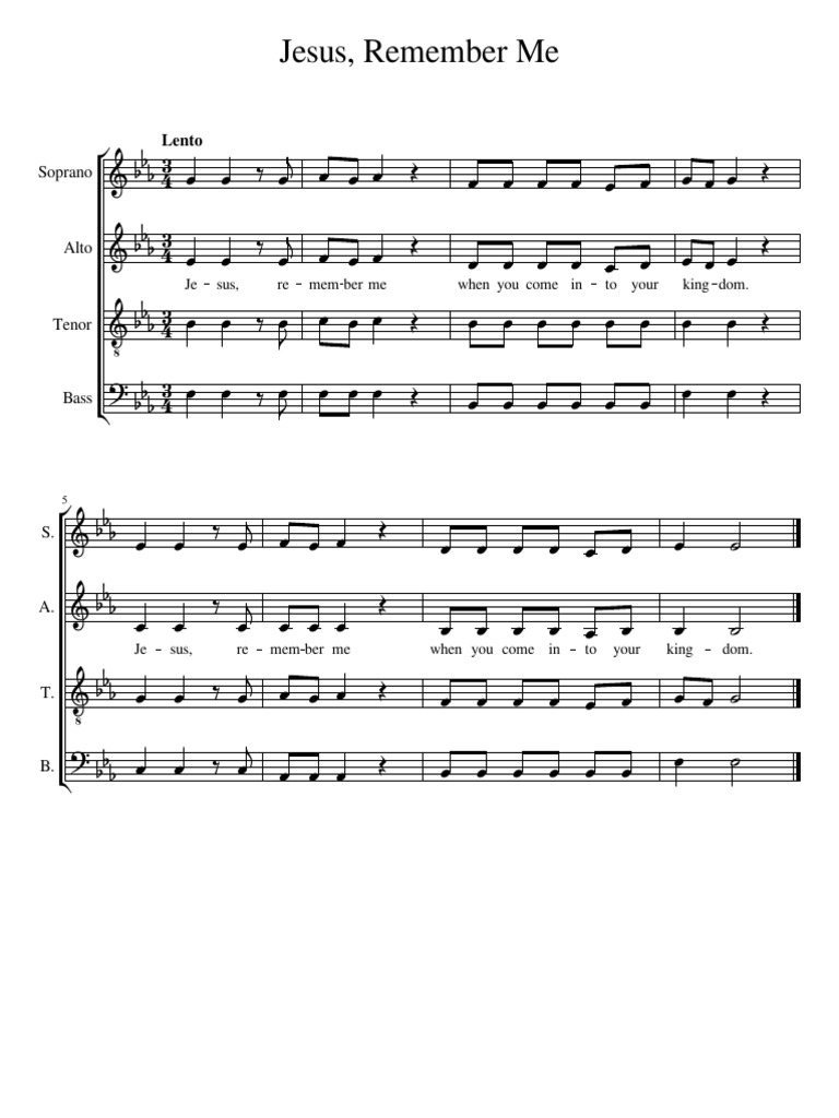 Jesus, Remember Me | PDF