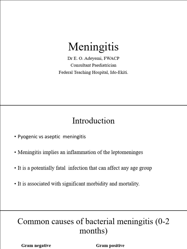 Meningitis in Pediatric Age Group | PDF | Meningitis | Immunology