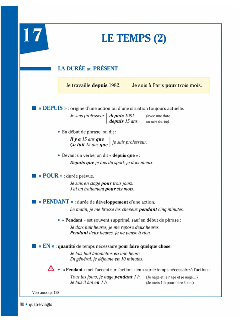 Depuis, Pendant, Pour | PDF
