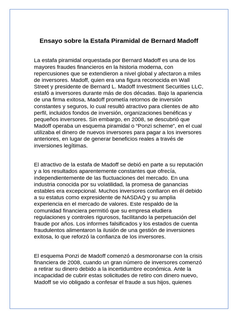 estafa piramidal | PDF | Economias