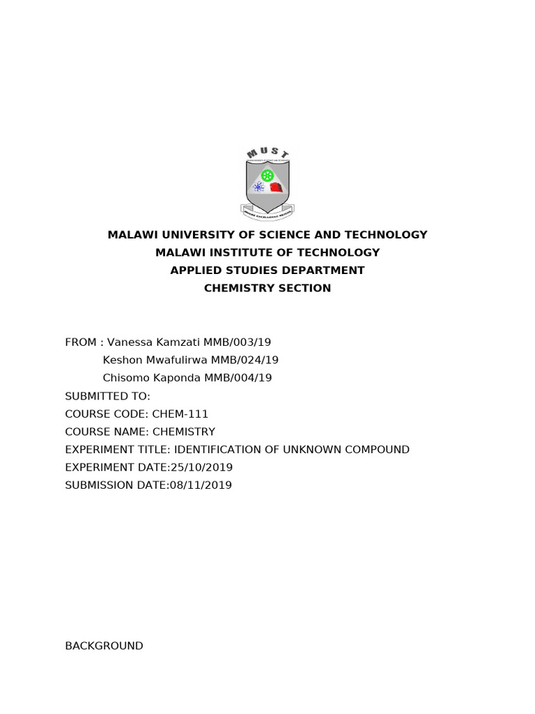 Chemistry Report | PDF | Chemistry | Chemical Substances