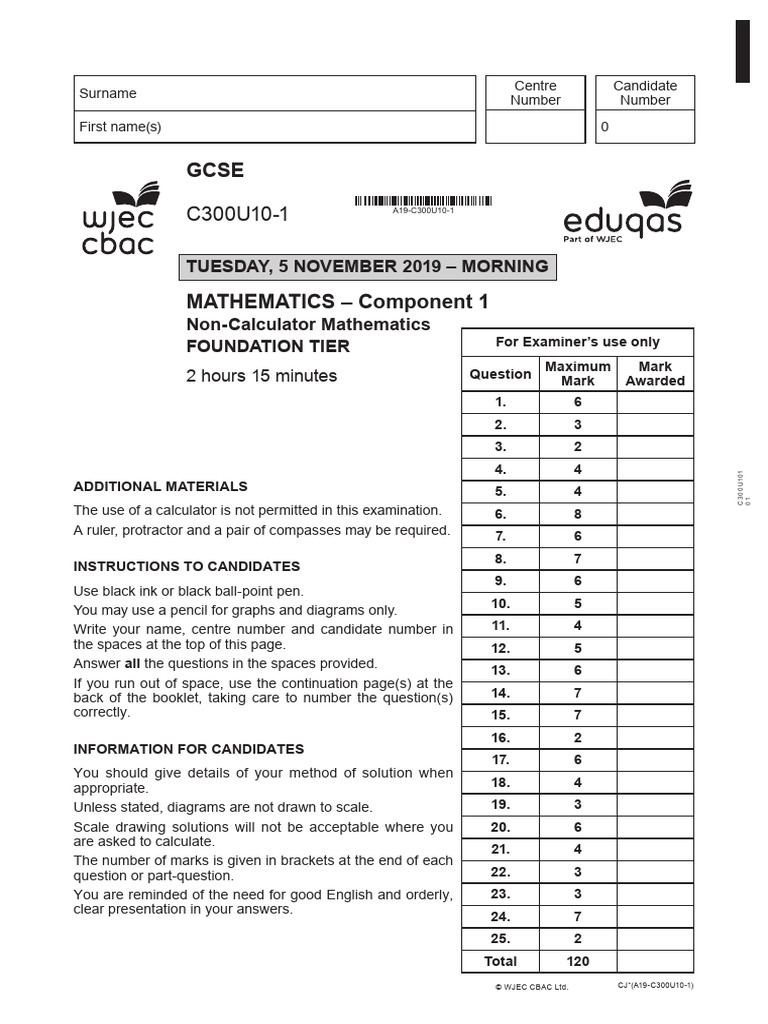 A19 5300 010non Calc Last Probabilityquestion | PDF | Area | Scatter Plot