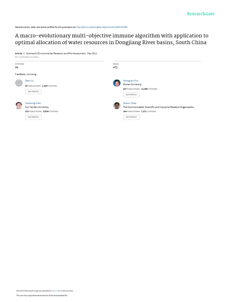 Amacro-evolutionarymulti-objectiveimmunealgorithmforoptimalallocationofwater-1 | PDF ...