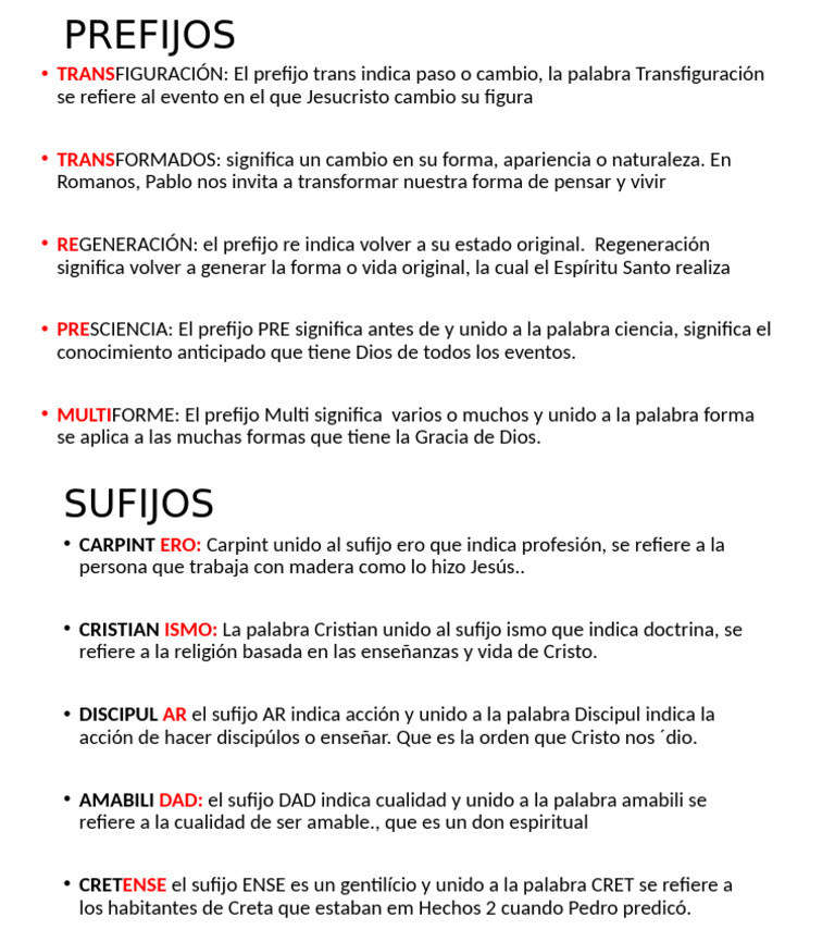 Prefijos y Sufijos Español | PDF
