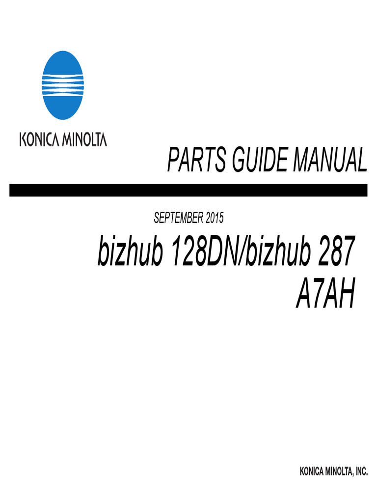 Bizhub 287 Parts Manual | PDF
