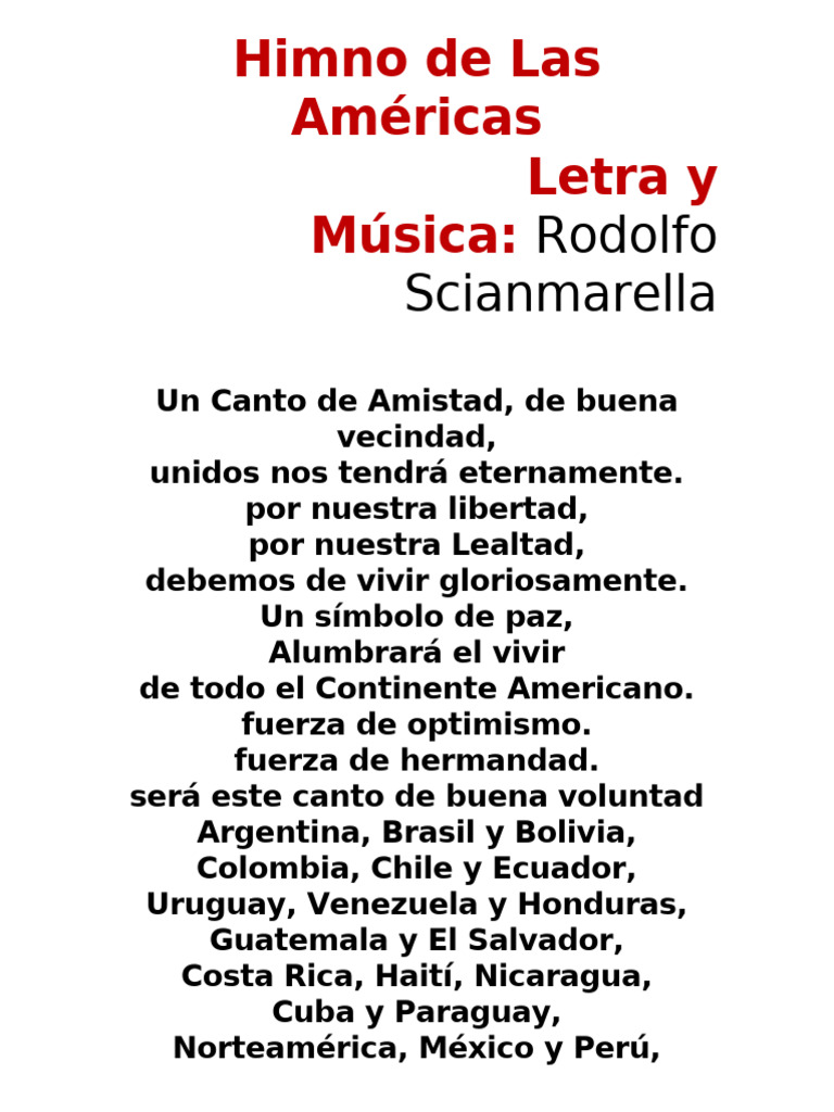 Himno de Las Américas | PDF