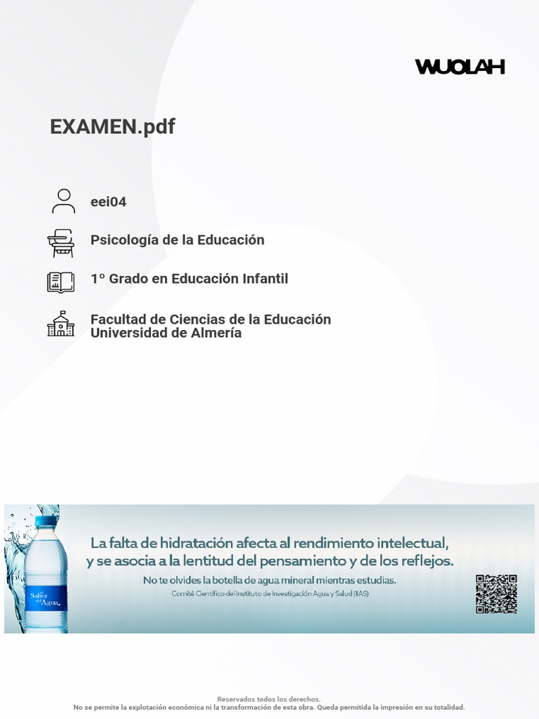 Wuolah Free EXAMEN | PDF | Enseñando | Aprendizaje