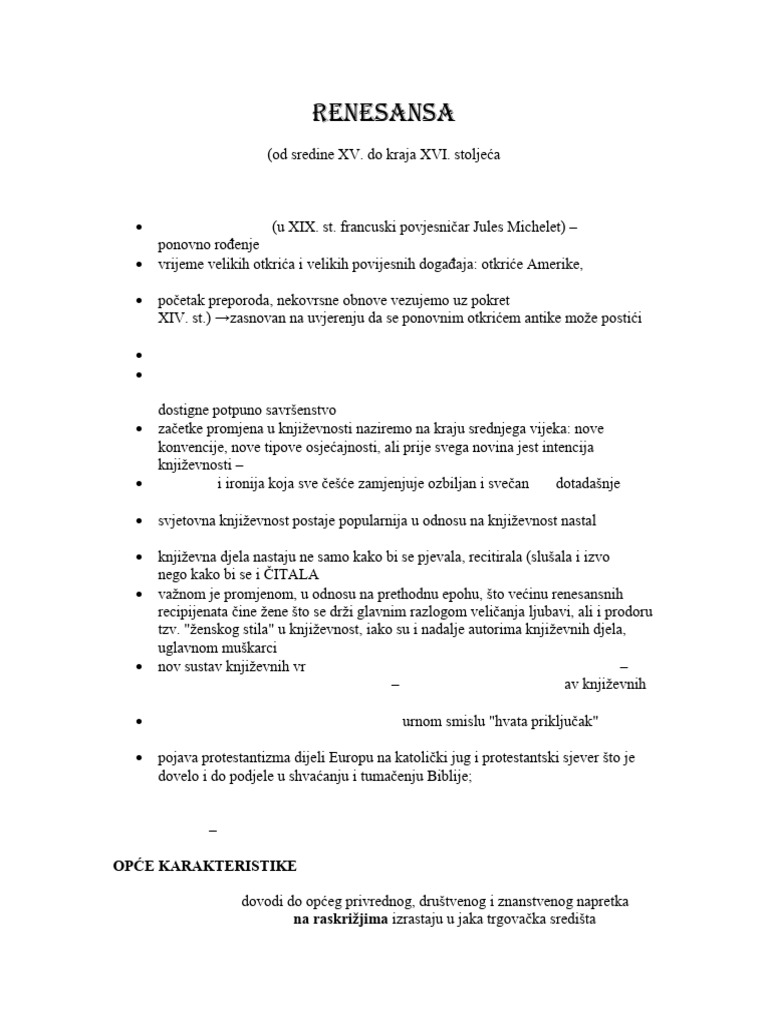 Renesansa: Renaissance | PDF