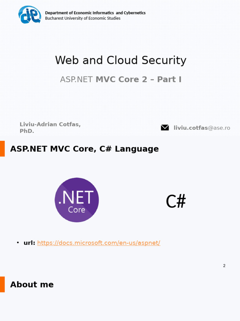 Presentation+ASPNET+MVC+Core+ +Part+I | PDF | Model–View–Controller | World Wide Web