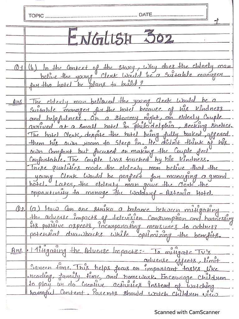 English 302 NIOS TMA class 12 | PDF