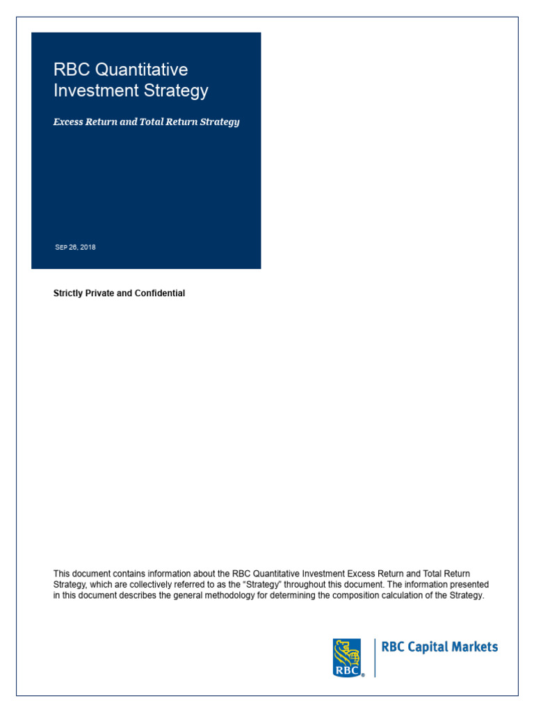 RBC Quantitative Investment Strategy Excess Return and Total Return ...