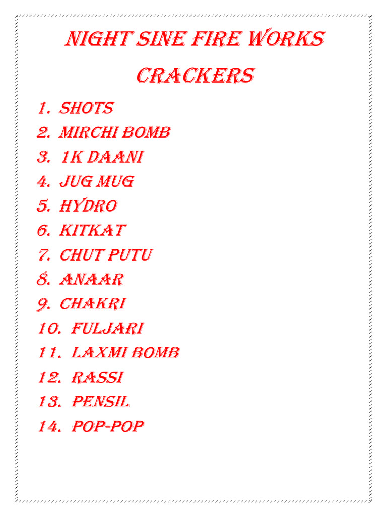 NIGHT SINE FIRE WORKS | PDF
