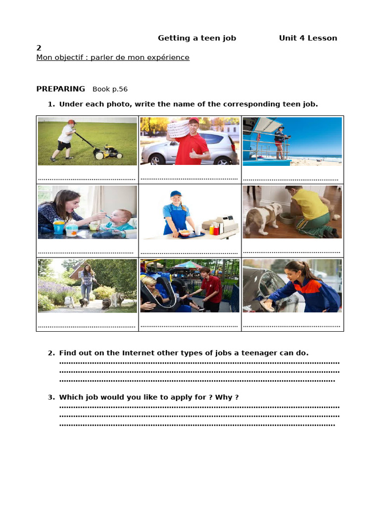 Teen Job Exploration Activities | PDF