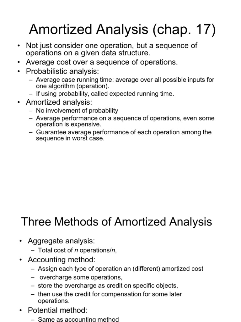 Amortized Analysis Pdf Algorithms And Data Structures Theory Of Computation