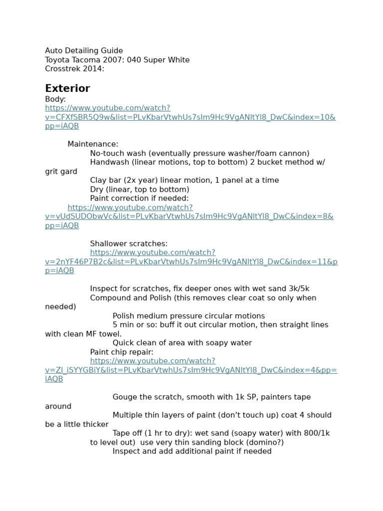 Auto Detailing Guide | PDF | Vacuum Cleaner | Car Body Styles