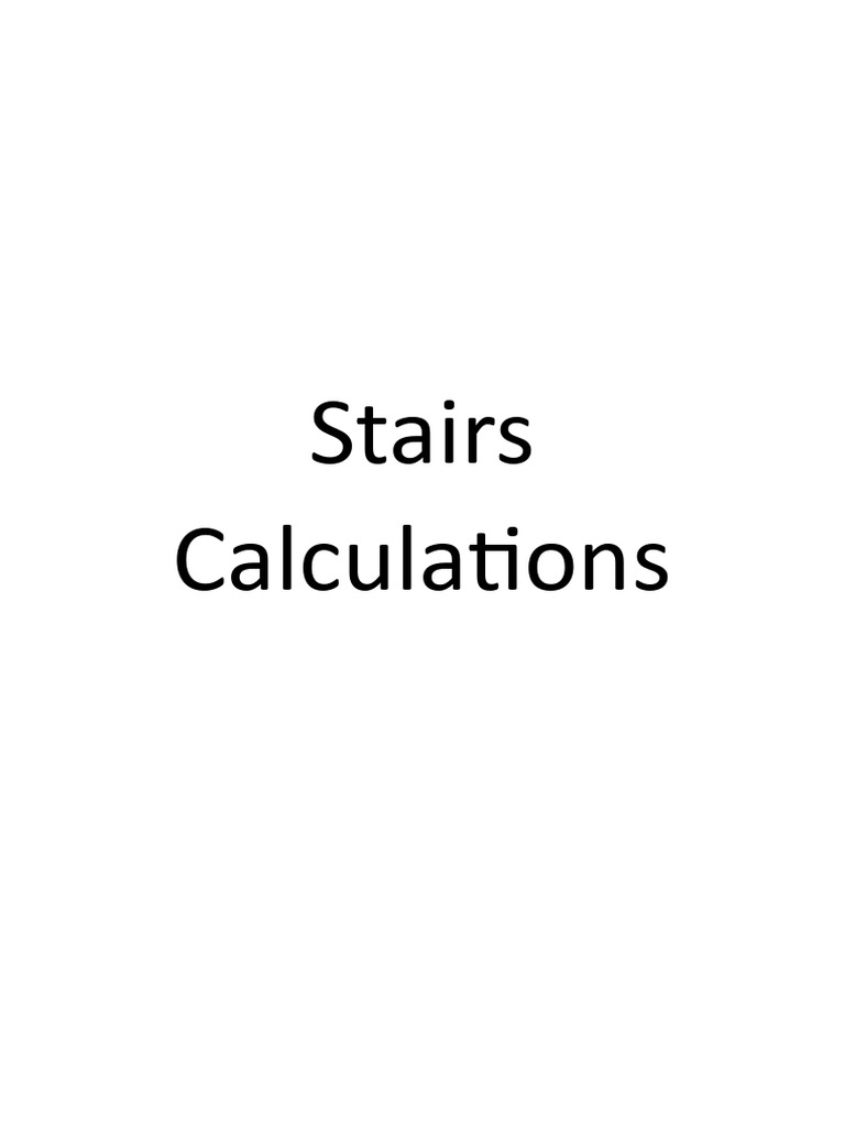 Stairs Calculations 1 | PDF